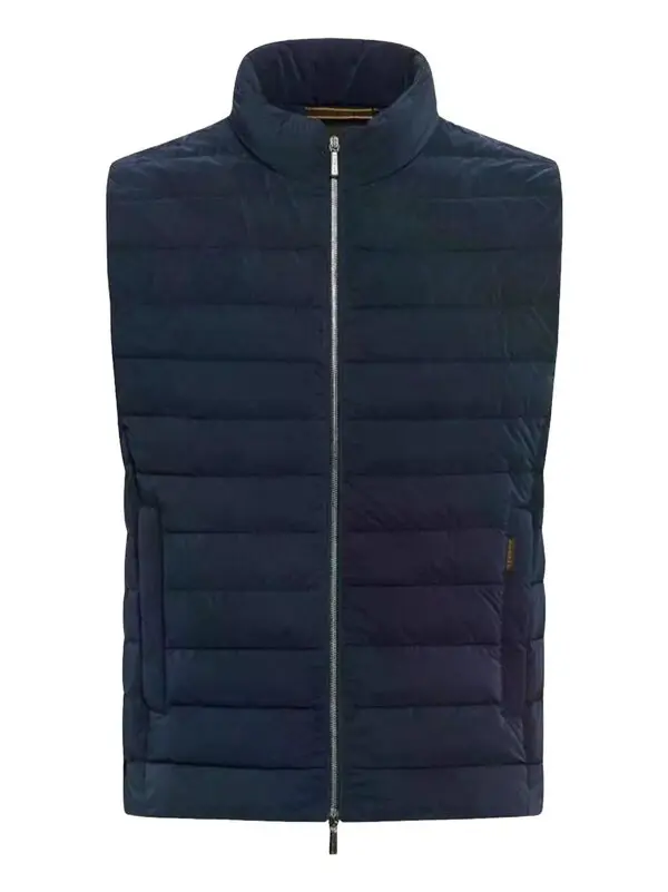 MOORER Quilted Zip-front Gilet - Blue