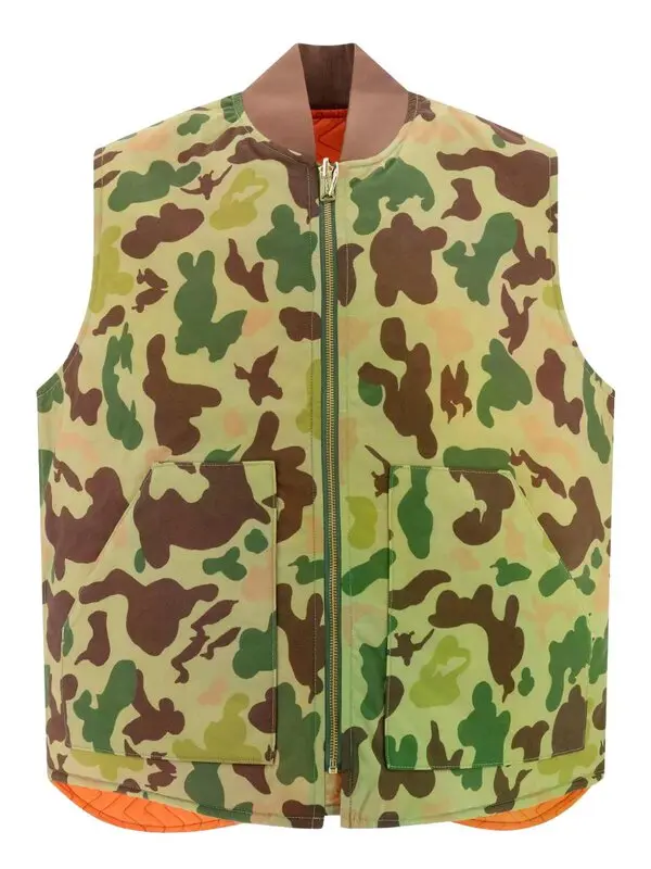 BEAMS Camouflage Pocket Vest - Green