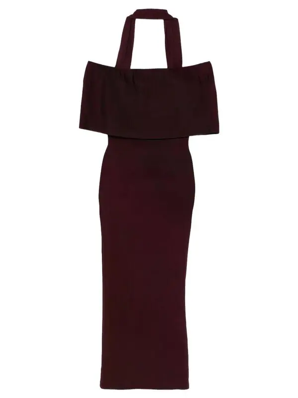 Roland Mouret Halter-neck Ruffled Midi Dress - Red
