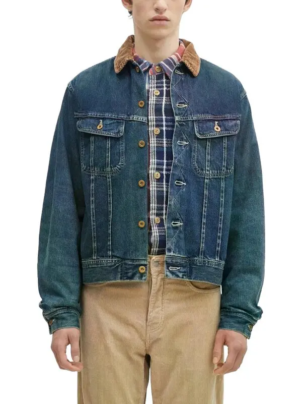 HUMAN MADE Corduroy-collar Denim Jacket - Blue