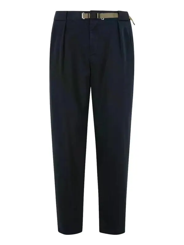 WHITE SAND Buckle-fastening Pleated Trousers - Blue