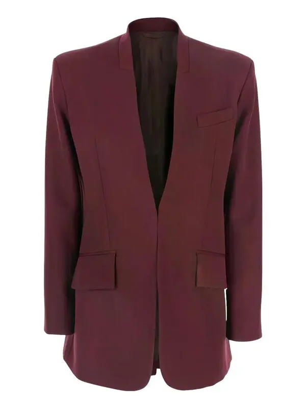 Attico Padded-shoulder Gabardine Blazer - Red
