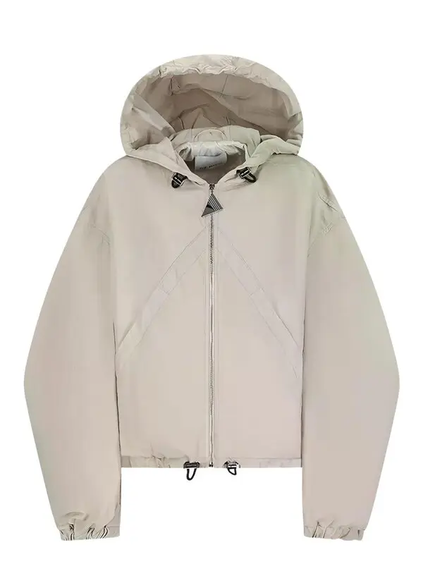 Attico Hooded Zip-front Bomber Jacket - Neutrals