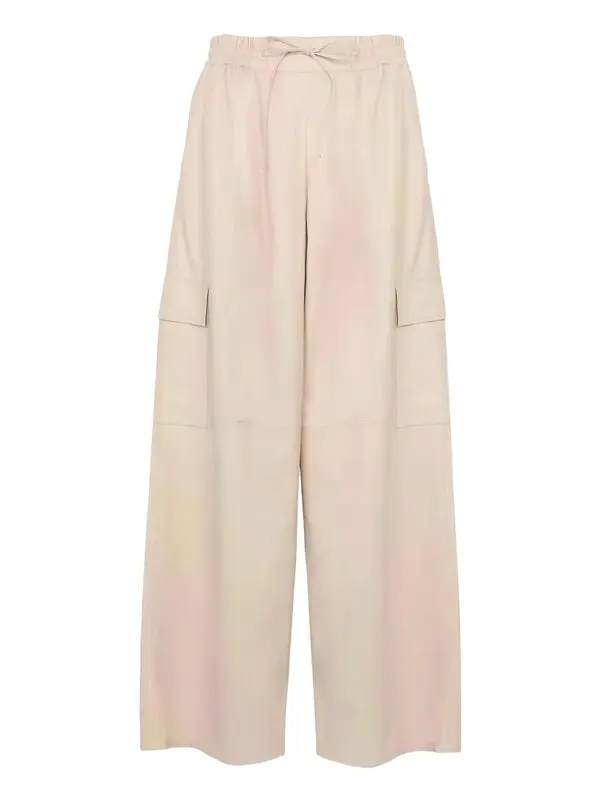 YVES SALOMON Leather Trousers - Neutrals
