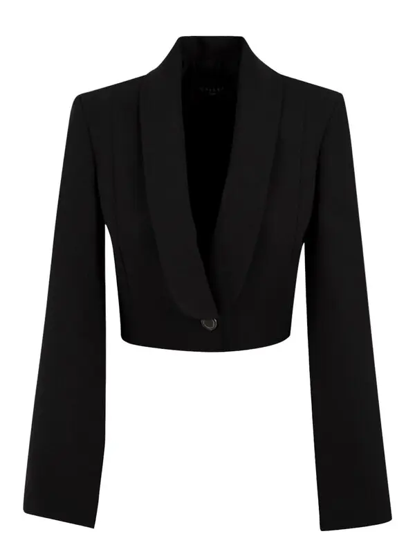 GAELLE Tailored Cropped Blazer - Black