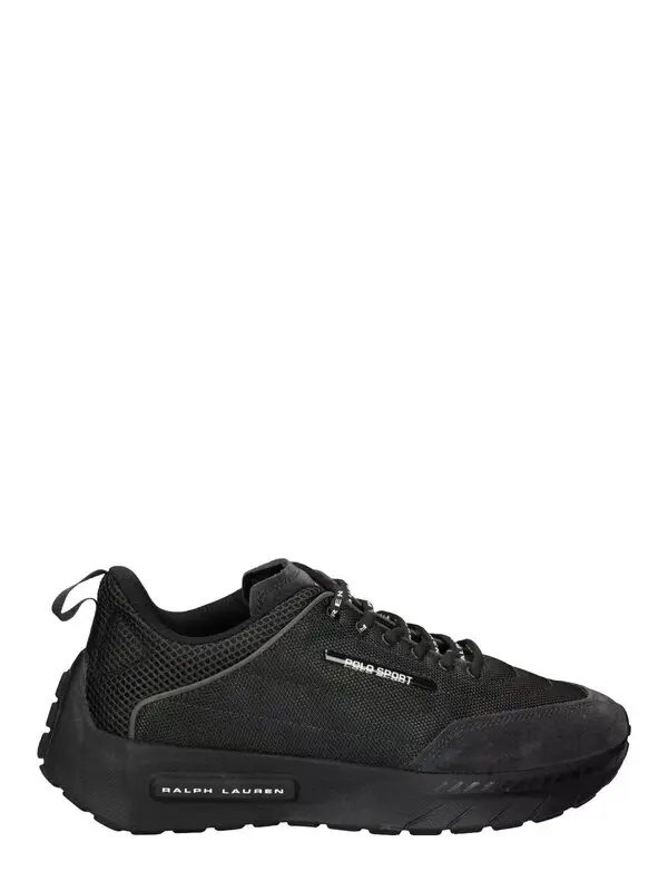Polo Ralph Lauren Mesh-panel Suede Trainers - Black