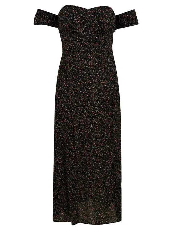MAR DE MARGARITAS Maxi Dress - Fantasia Provenzale Nero
