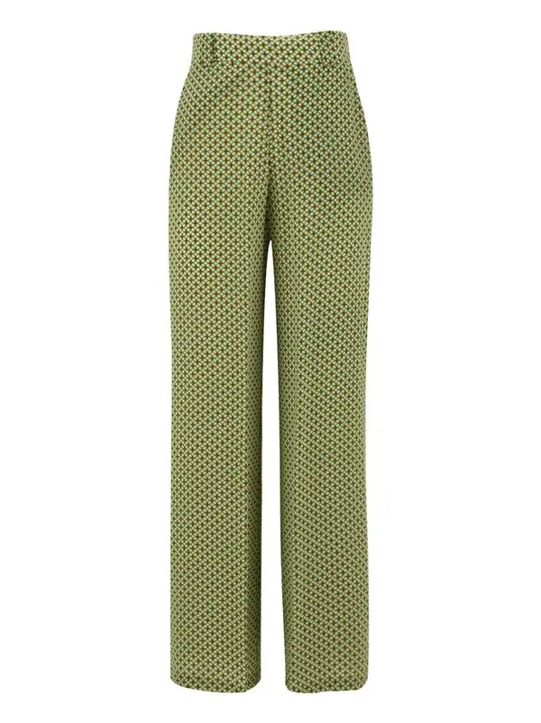 ATTIC AND BARN Printed Trousers - Cachi/menta