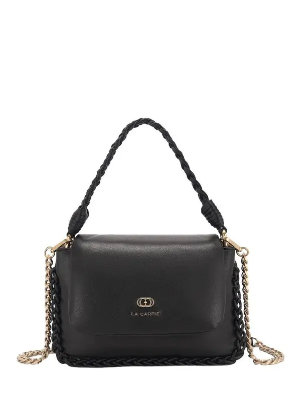 LA CARRIE Shoulder Bag With Braided Handle - Black
