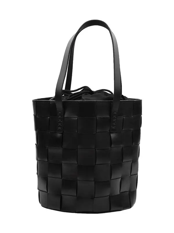 Dragon Diffusion Woven Bucket Bag - Black