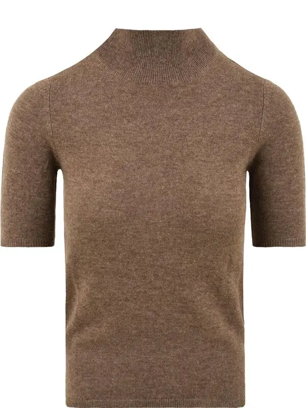 NOT SHY Pullover With Ribbed High Neck - Galet Chine