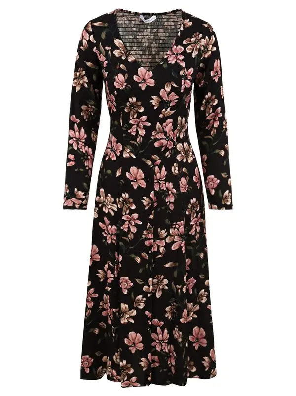 MAR DE MARGARITAS Floral Printed Dress - Saignon Nero