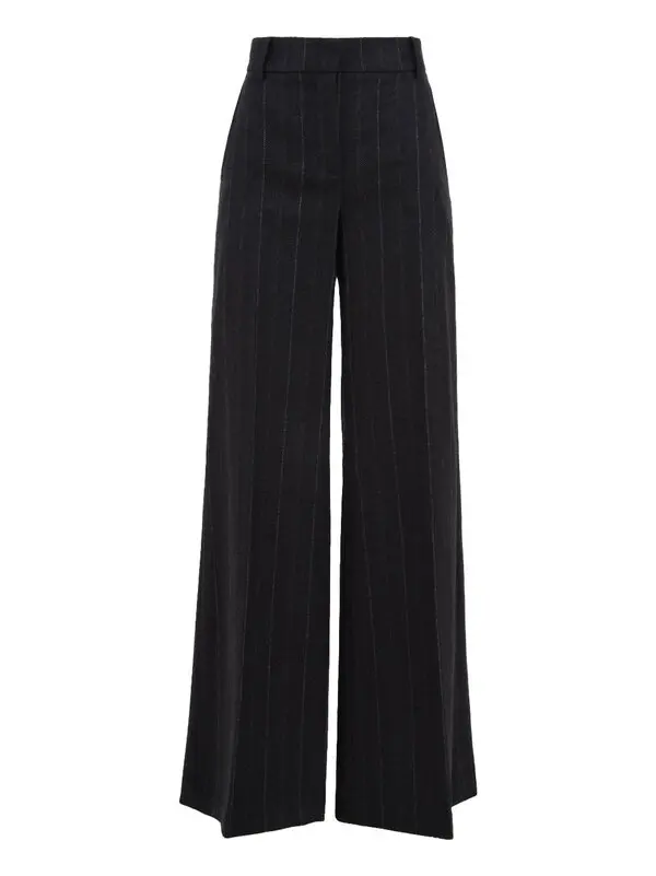 DOUUOD Wide Leg Trousers - Navy Blue/grigio Chiaro