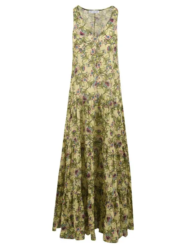ATTIC AND BARN Floral Print Maxi Dress - Panna/rosa