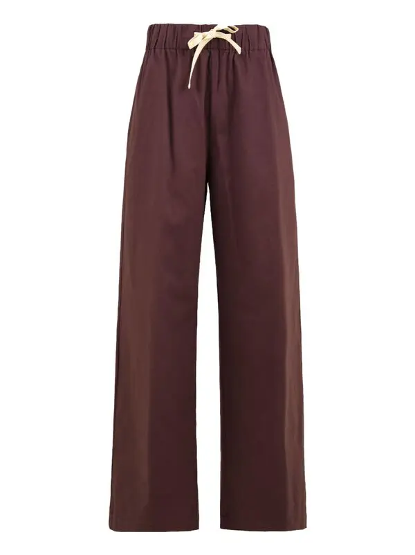 ATTIC AND BARN Wide Leg Trousers - Prugna Scuro