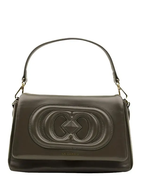 LA CARRIE Embossed Top Handle Bag - Grey