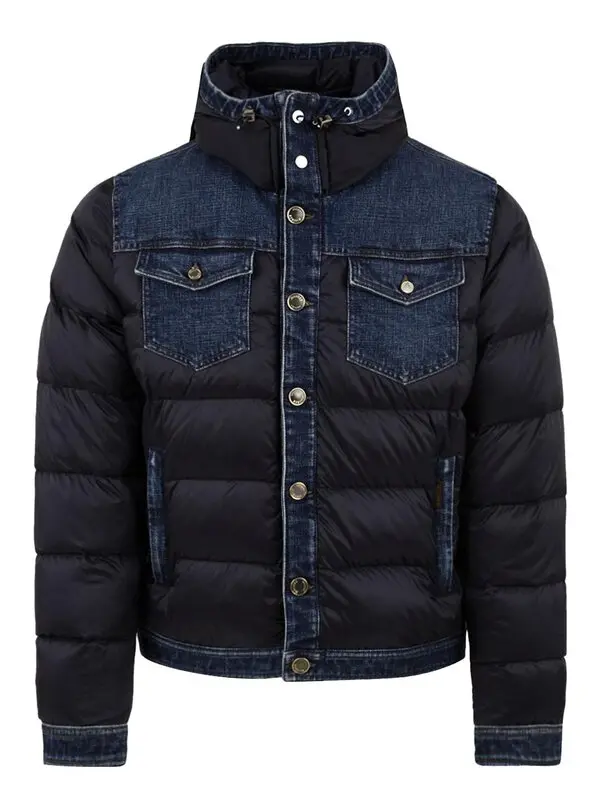 MOORER Denim And Down Jacket - U0498 Blu
