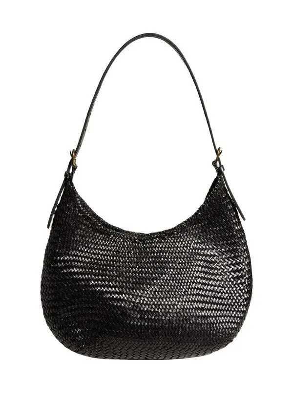 Dragon Diffusion Woven Shoulder Bag - Black