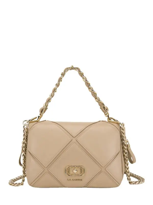LA CARRIE Shoulder Bag With Chain Strap - Nude
