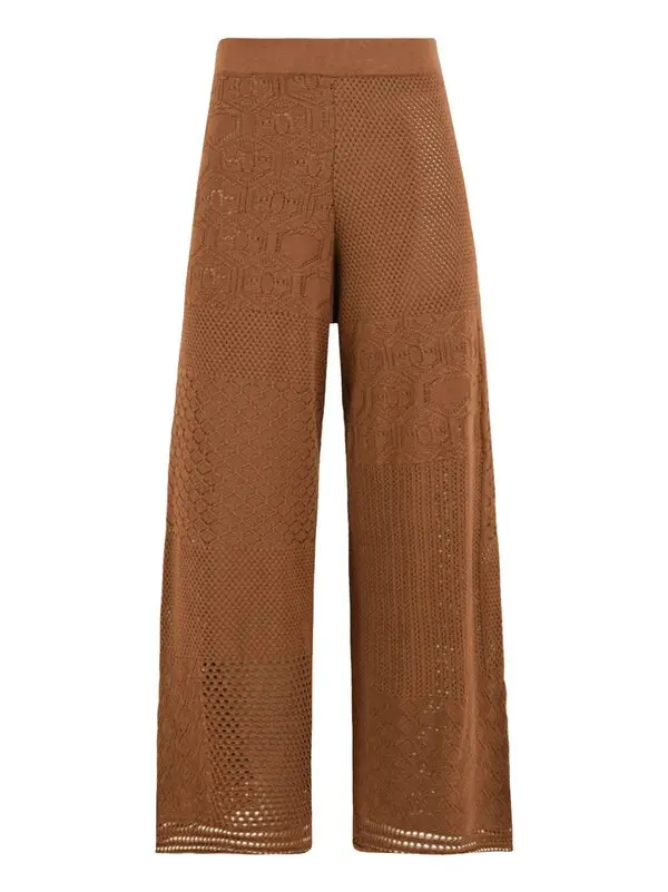 AKEP Crochet Palazzo Pants - Brown