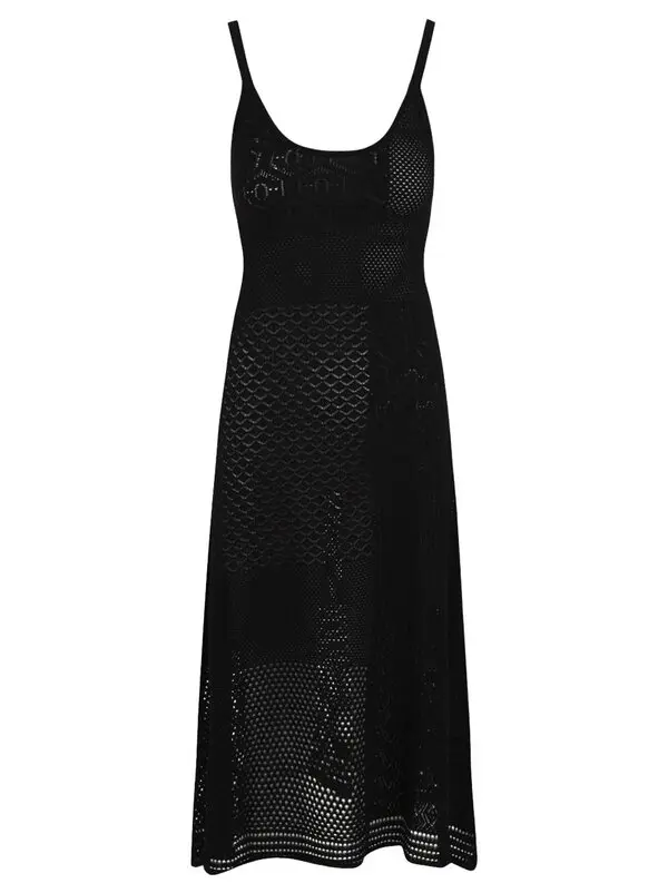 AKEP Knitted Suspender Midi Dress - Black