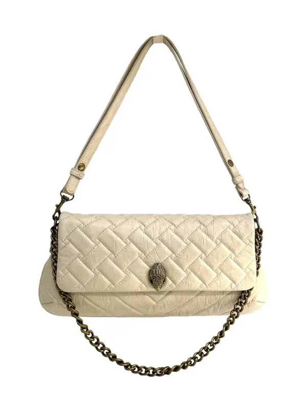Kurt Geiger Quilted Flap Bag - Cream Comb