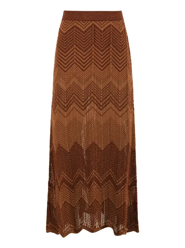 AKEP Long Knit Skirt - Brown