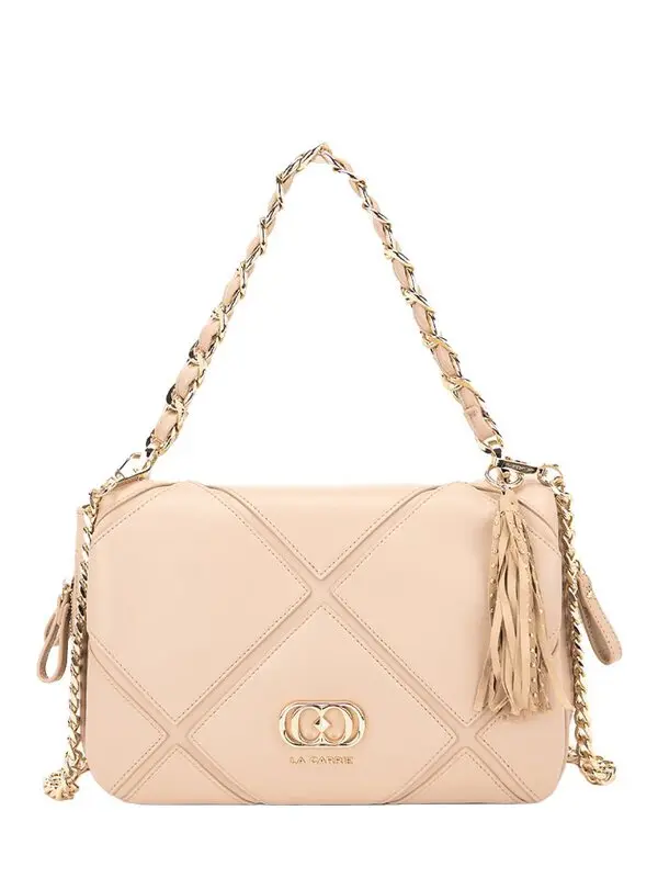 LA CARRIE Shoulder Bag With Chain Strap - Nude