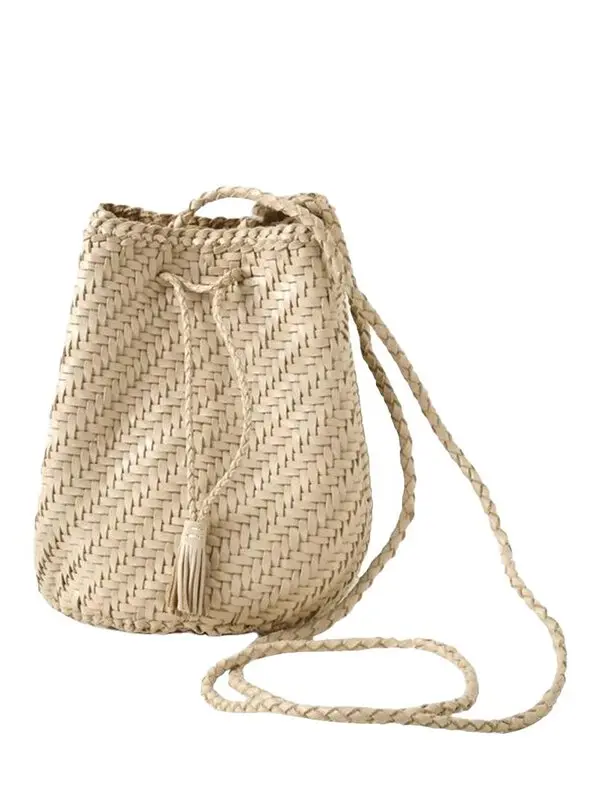 Dragon Diffusion Woven Drawstring Bag - Pearl