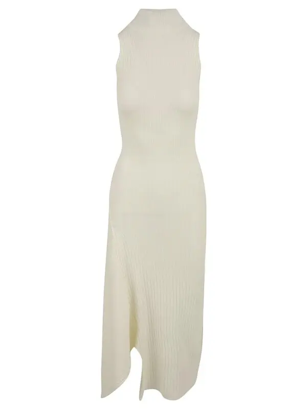 AKEP Sleeveless Ribbed Midi Dress - Cream