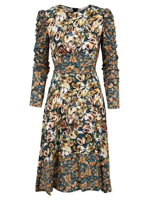 MAR DE MARGARITAS Floral Print Midi Dress - Ottanio