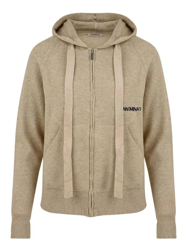 HINNOMINATE Hooded Zip-up Sweater - Beige Nocciola
