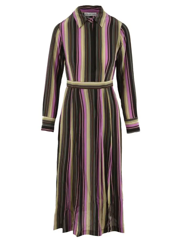 ATTIC AND BARN Striped Midi Dress - Multicolour
