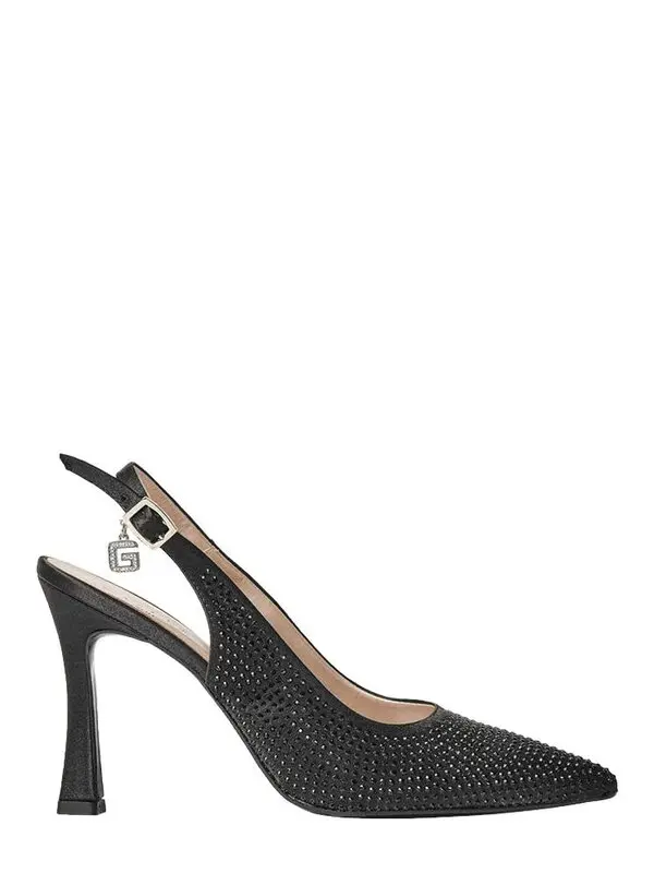 GAELLE Pointed Toe Slingback Pumps - Black