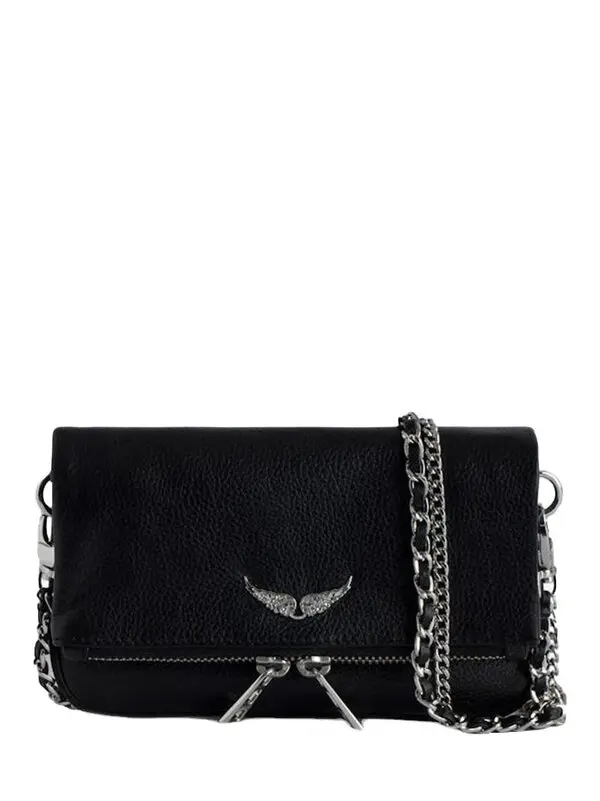 Zadig&Voltaire Rock Nano Grained Leather Clutch - Black