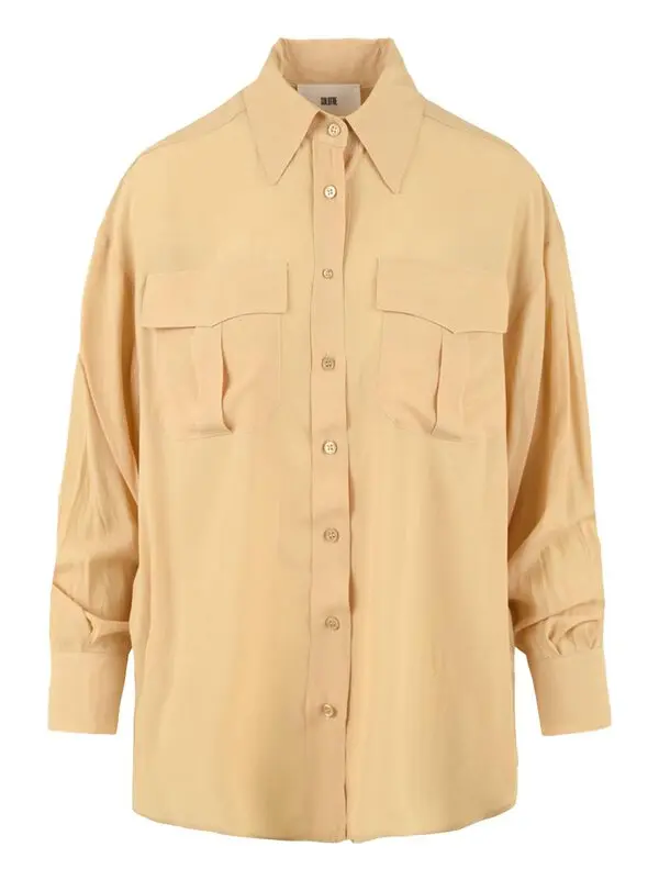 SOLOTRE Collared Button-down Shirt - Vanilla