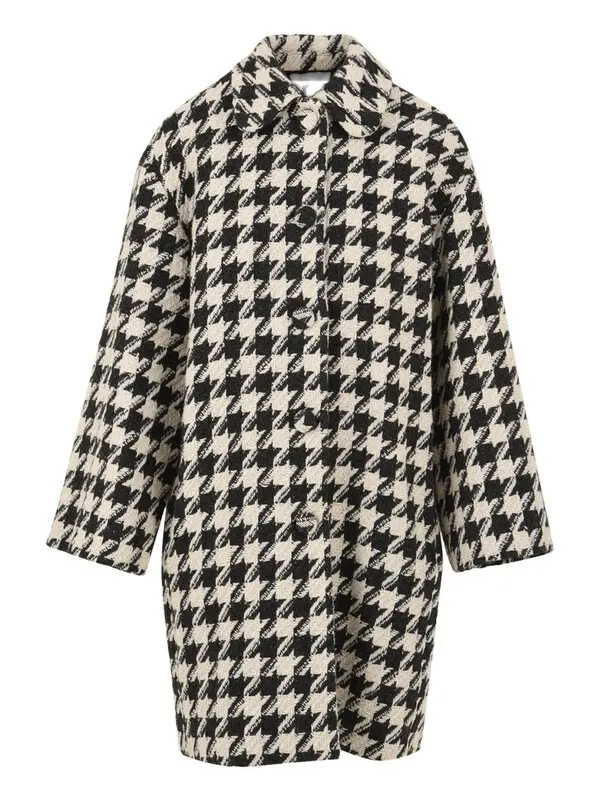 L' AUTRE CHOSE Houndstooth Coat - 211 Grigio/panna