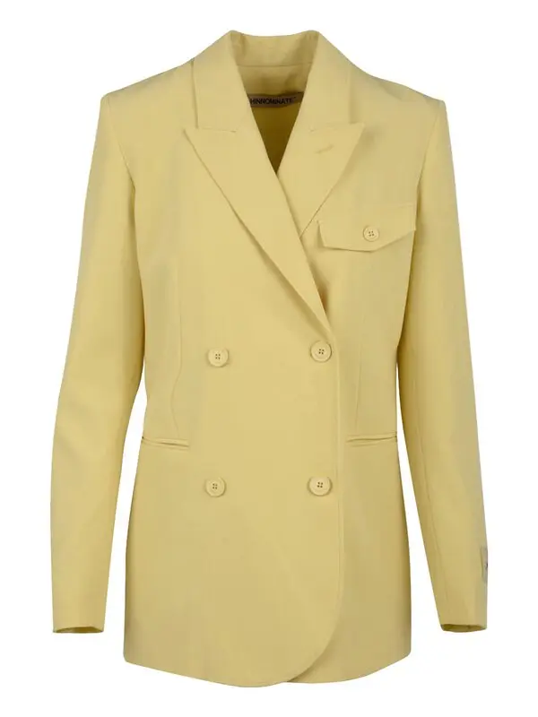 HINNOMINATE Tailored Double-breasted Blazer - Yellow