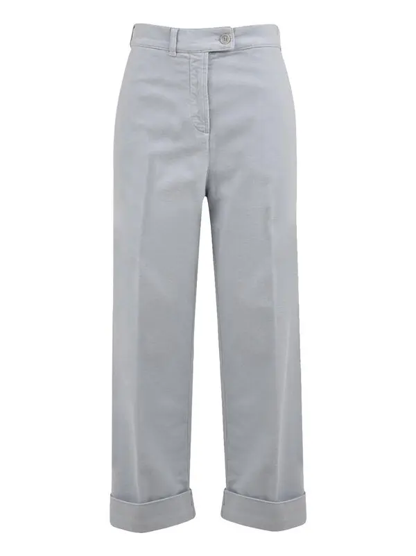 Aspesi Cuffed Wide Leg Trousers - Cielo