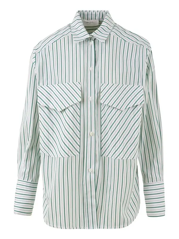 Beatrice B Striped Classic Shirt - Kiwi