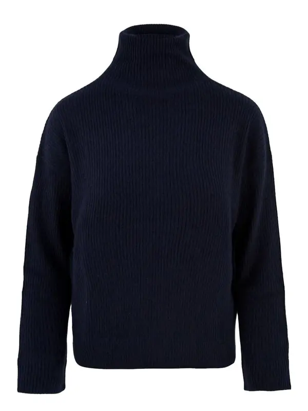 NOT SHY Ribbed Turtleneck Sweater - Marine