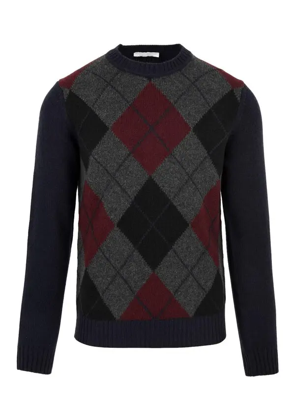 FILIPPO DE LAURENTIIS Argyle Print Sweater - 008 Rombi Grigio