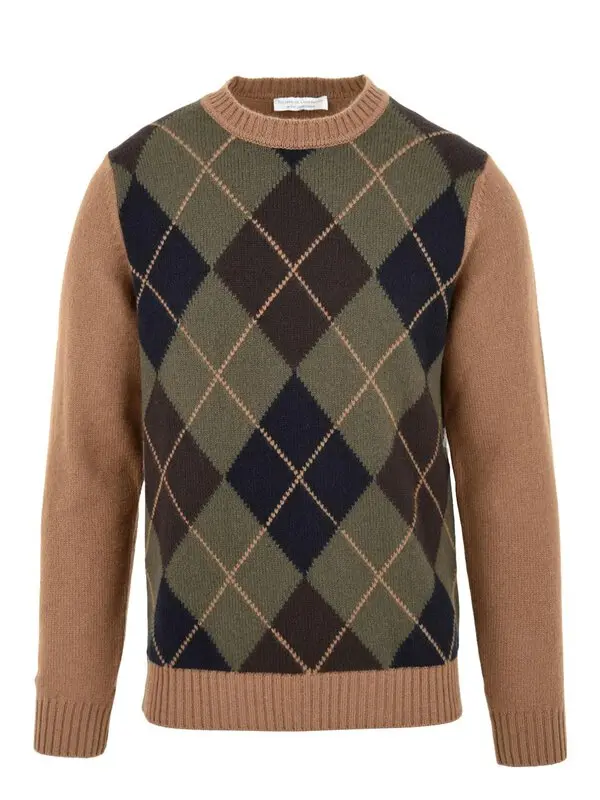 FILIPPO DE LAURENTIIS Argyle Sweater - 040 Rombi Verde
