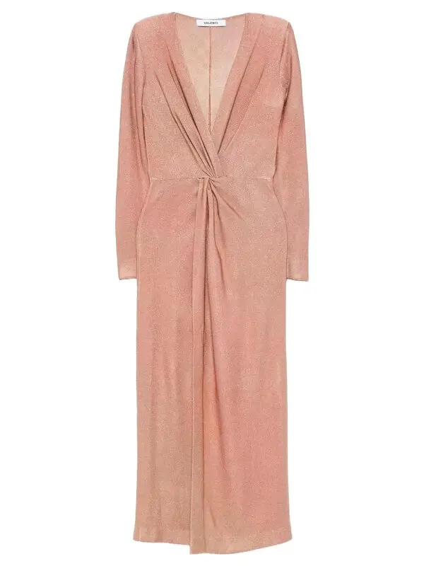 ANTONINO VALENTI Twist-front Glitter Midi Dress - Pink