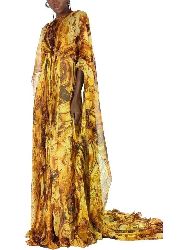 Roberto Cavalli Silk Maxi Dress - Yellow