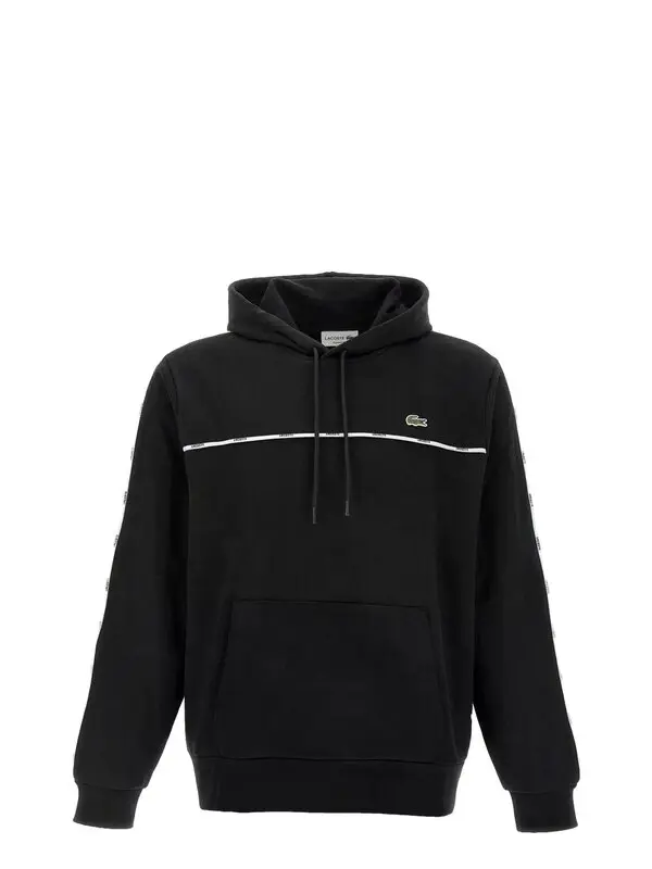 Lacoste Tape-trimmed Hoodie - Black