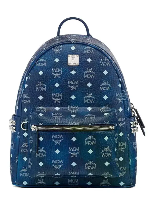 Mcm Stark Side-studs Backpack - Blue