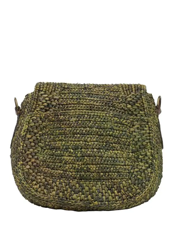 IBELIV Raffia Crochet Cross Bag - Green