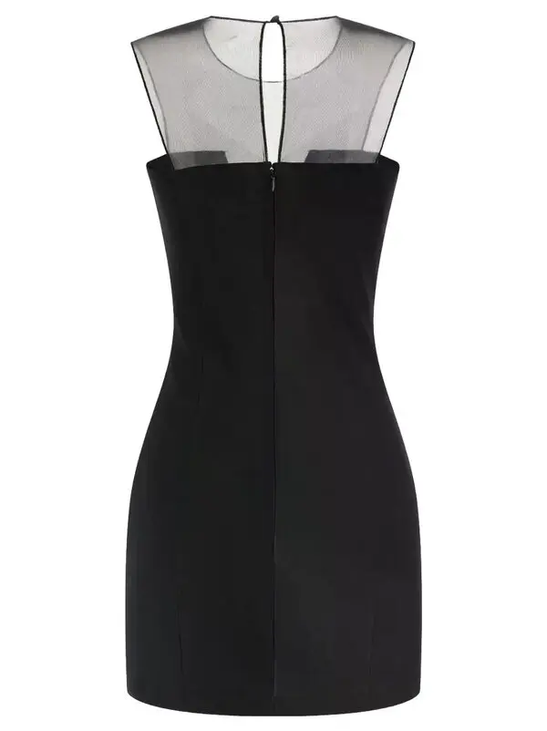 NENSI DOJAKA Tulle-insert Zip-fastening Mini Dress - Black