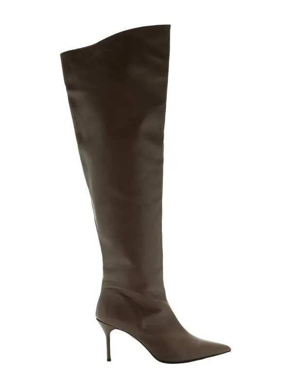 Staud Sebastian Over-the-knee Leather Boots - Olive